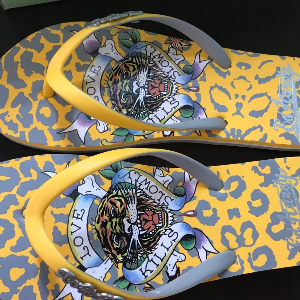 Ed Hardy Love Kills And Slowly Slipper Gem